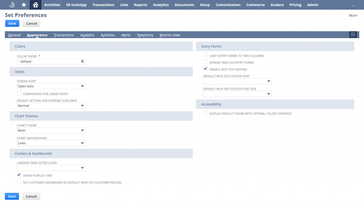 NetSuite User-Level Appearance | SuiteRep