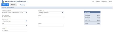 NetSuite Return Authorizations | SuiteRep